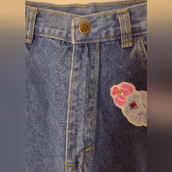 Jet Set | Bottoms | Vintage Jet Set Jeans Girls Size 4 Y2k Blue Floral ...